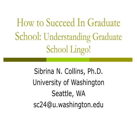 How To Succeed In Graduate School | PPT | Postgraduate Education ...