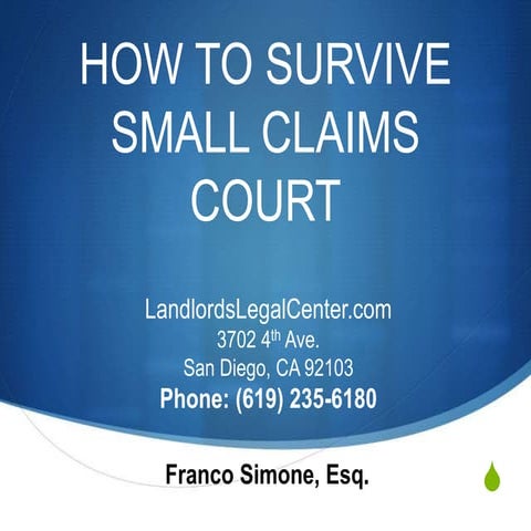 How to survive small claims court presentation 5.15.19