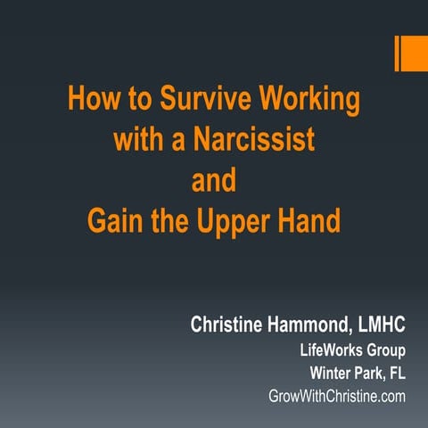 How to survive working with a narcissist | PPTX