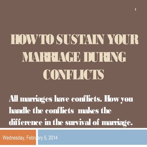How to sustain your marriage during conflicts | PPT