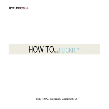 How to tag on flickr | PDF