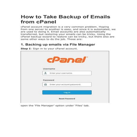 How to Take Backup of Emails from cPanel.pdf | Email | Internet