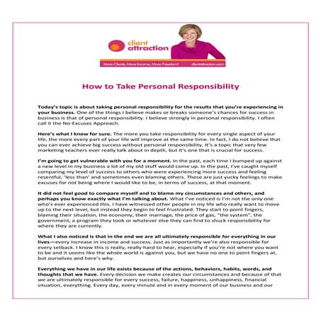 How to take personal responsibility | PDF