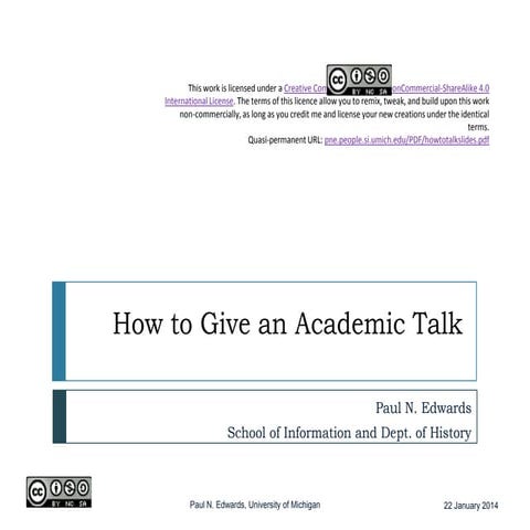 How to Give an Academic Talk | PPTX