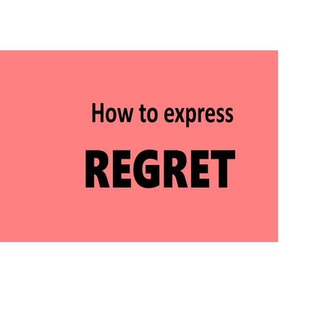 How to talk about REGRET | PDF