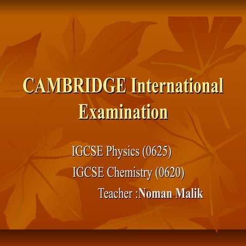 How to teach cambridge igcse students | PPT