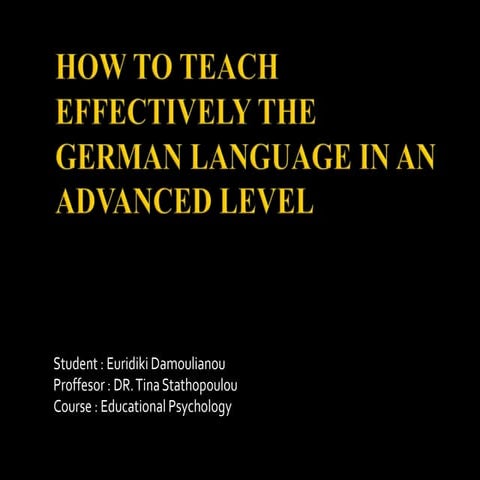How to teach effectively the german language in | PPTX | Educational ...
