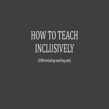 How to teach inclusively | PPT