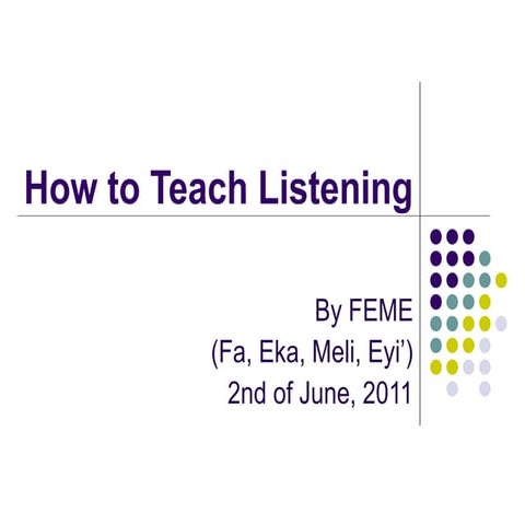 How to teach listening | PPT