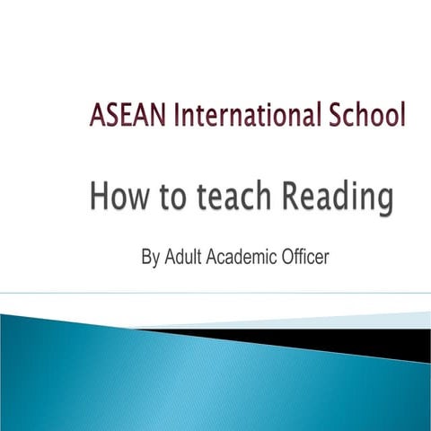 How to teach reading by Ly Sam Ath, Adult Academic Officer, AIS | PPT ...