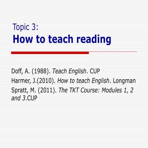 How to teach reading for English teacher | PPT