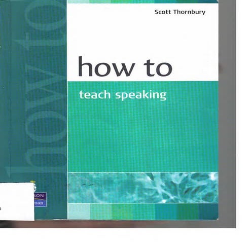 How to teach speaking | PDF