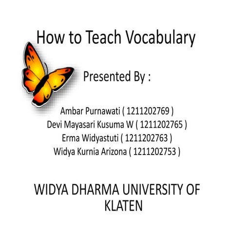 How to teach vocabulary | PPTX