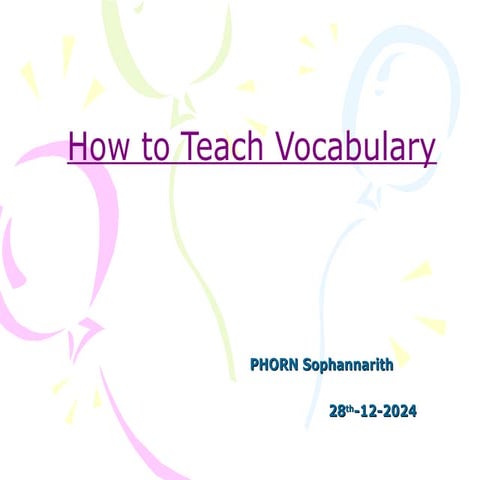 How to teach English vocabulary to ESL/EFL students | PPT