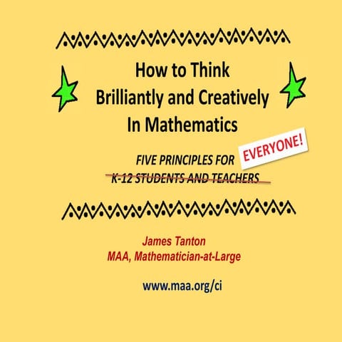 How to Think Brilliantly and Creatively in Mathematics | PPT