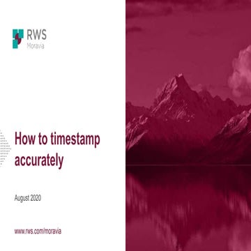 How to timestamp accurately with precisely | PPTX