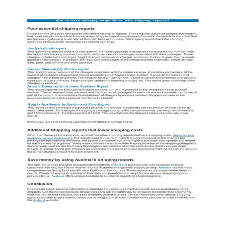How to track shipping expenditure with shipping reports | DOCX