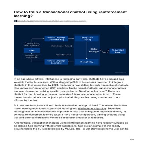 How to train a transactional chatbot using reinforcement learning.pdf | Artificial Intelligence ...