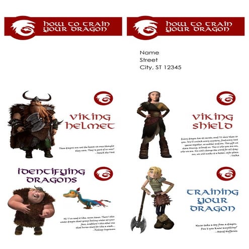 How to Train Your Dragon - Bag Labels | PDF