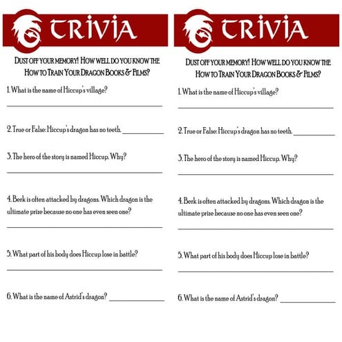 How to Train Your Dragon - Trivia | PPT