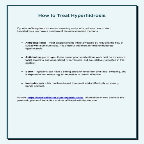 Hyperhidrosis | Excessive Sweating | PPTX