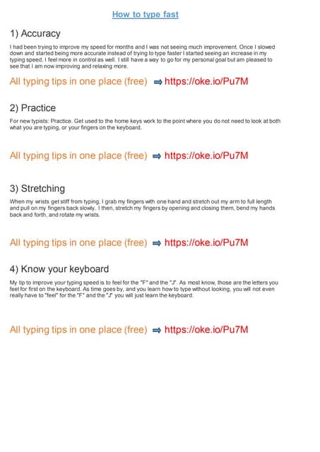 Master keyboard typing | PDF