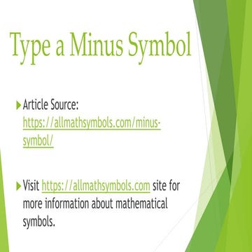 Type minus symbol on windows, mac and phone | PPTX | Computing ...