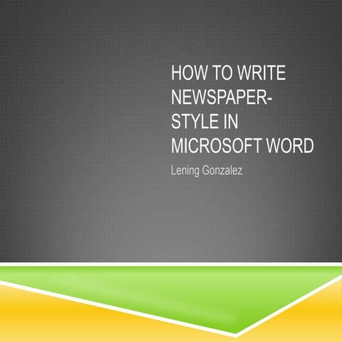 How to Type 'Newspaper Style' | PPTX | Technology & Computing