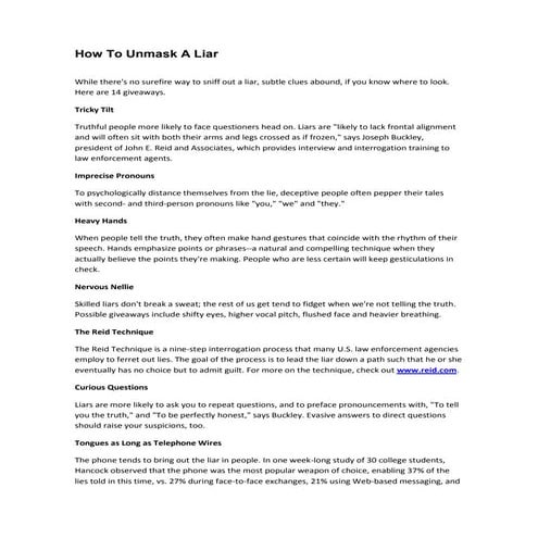 How to unmask a liar | DOCX
