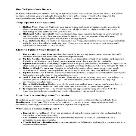 How To Update Your Resume | PDF