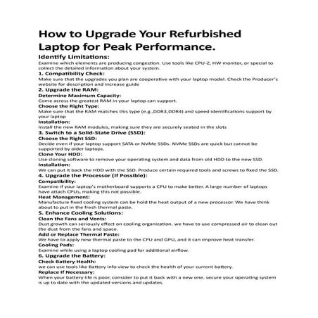 How to Upgrade Your Refurbished Laptop for Peak Performance..pdf