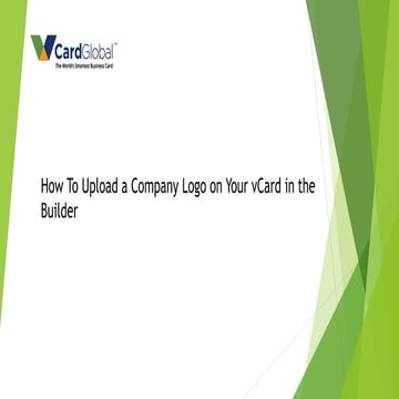 How to upload a company logo in the v card | PDF
