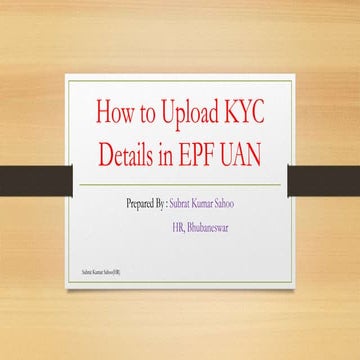 How to upload kyc details in epf uan | PPTX
