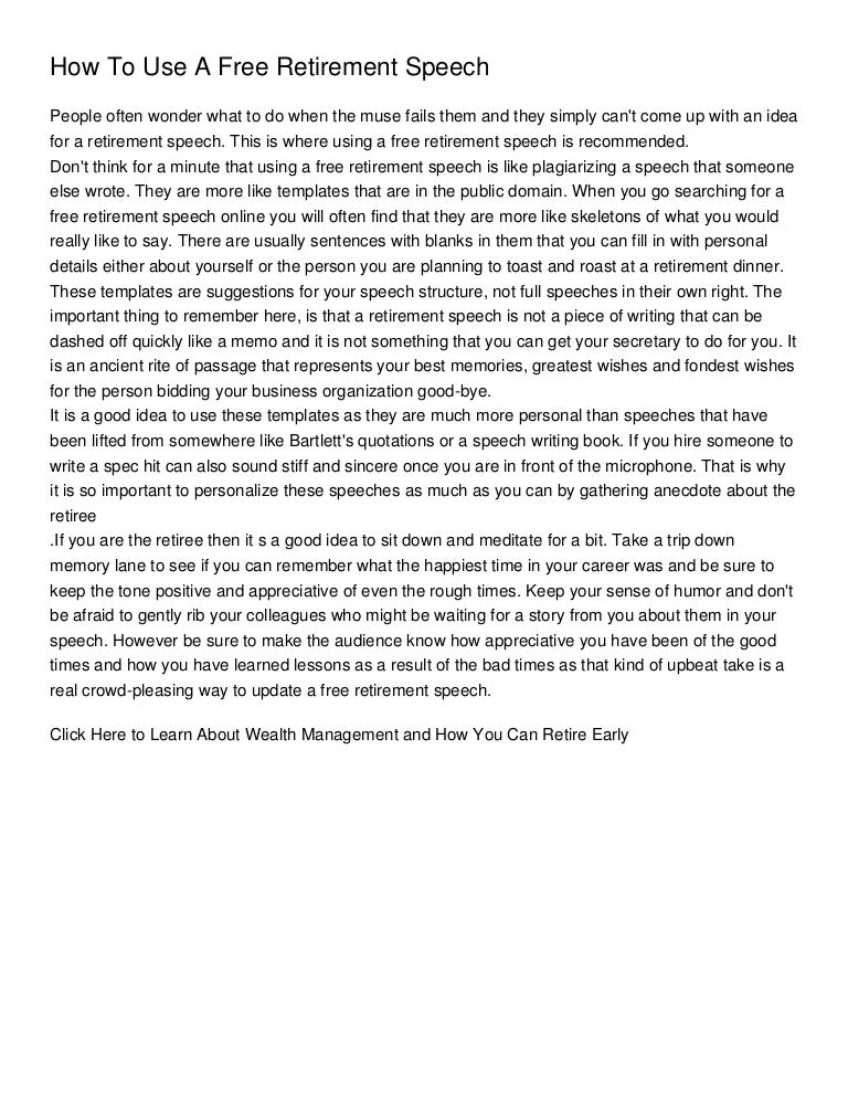 How To Use A Free Retirement Speech how-to-use-a-free-retirement-speech