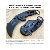 How to use a karambit pocket knife a comprehensive guide