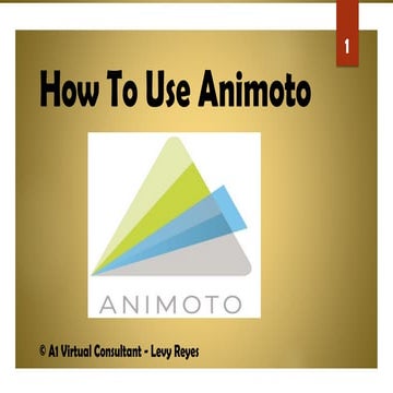 How To Use Animoto | PDF