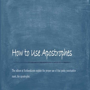 How to Use Apostrophes | PPTX