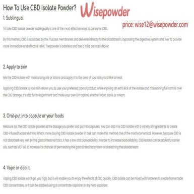 How To Use CBD Isolate Powder.pdf