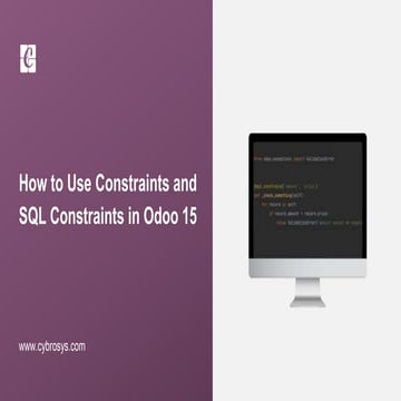 How To Use Constraint And Sql Constraint In Odoo 15 Ppt 6855