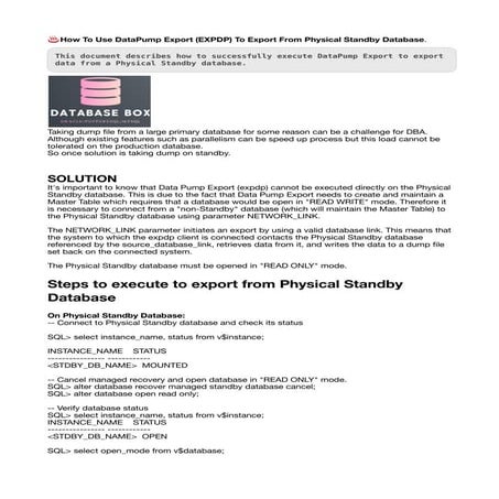 ♨️How To Use DataPump (EXPDP) To Export From Physical Standby….pdf