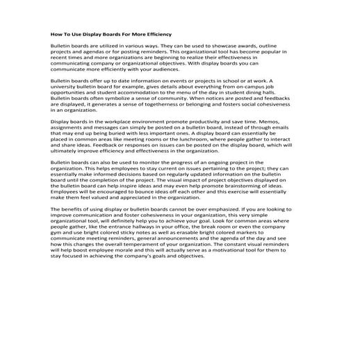 How to use display boards for more efficiency | PDF