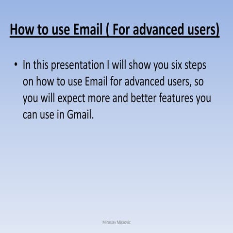 How to use email ( for advanced users | PPT