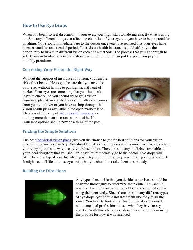 How to use eye drops