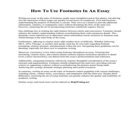 How To Use Footnotes In An Essay.pdf