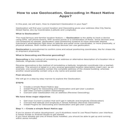 How To Use Geolocation In React Native Apps Pdf