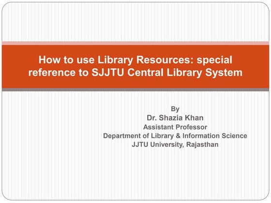 Uses of libray and internet | PPT