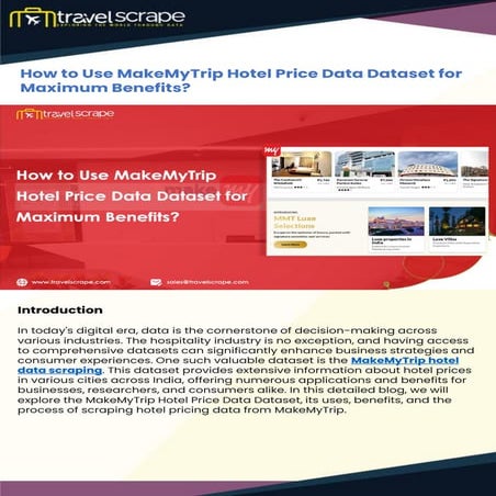 How to Use MakeMyTrip Hotel Price Data Dataset for Maximum Benefits.pdf