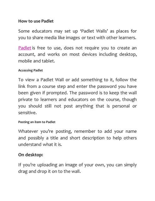 Padlet Overview | PDF