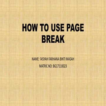 How to use page break | PPTX