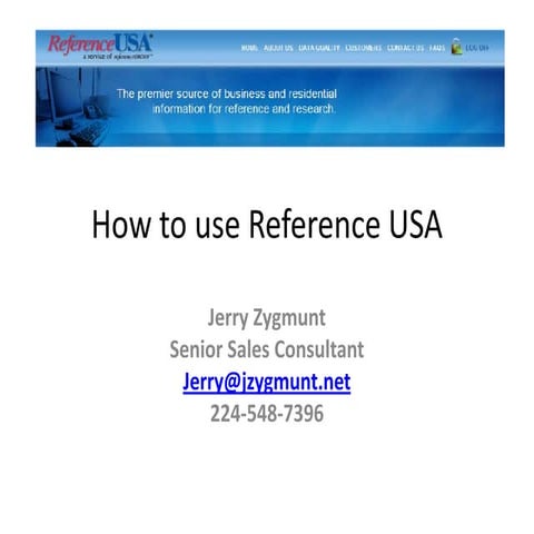 How To Use Reference Usa | PPTX | Computing | Technology & Computing